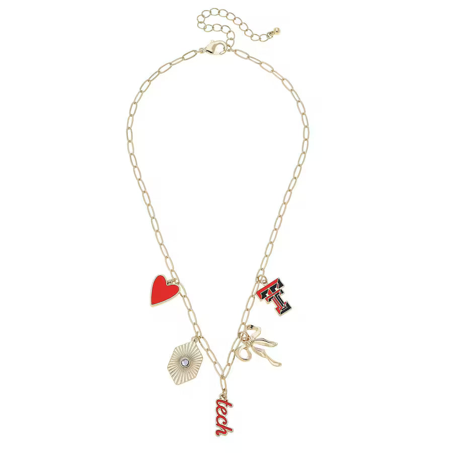 Texas Tech Red Raiders 18k Gold Plated Paper Mix Charm Collector Neckl ...
